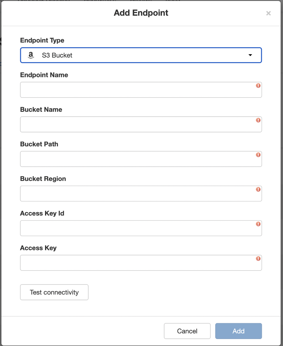 Creating and Managing Endpoints for Backup Exportation
