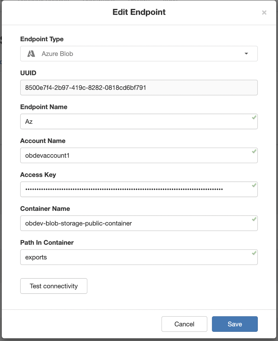 Creating and Managing Endpoints for Backup Exportation