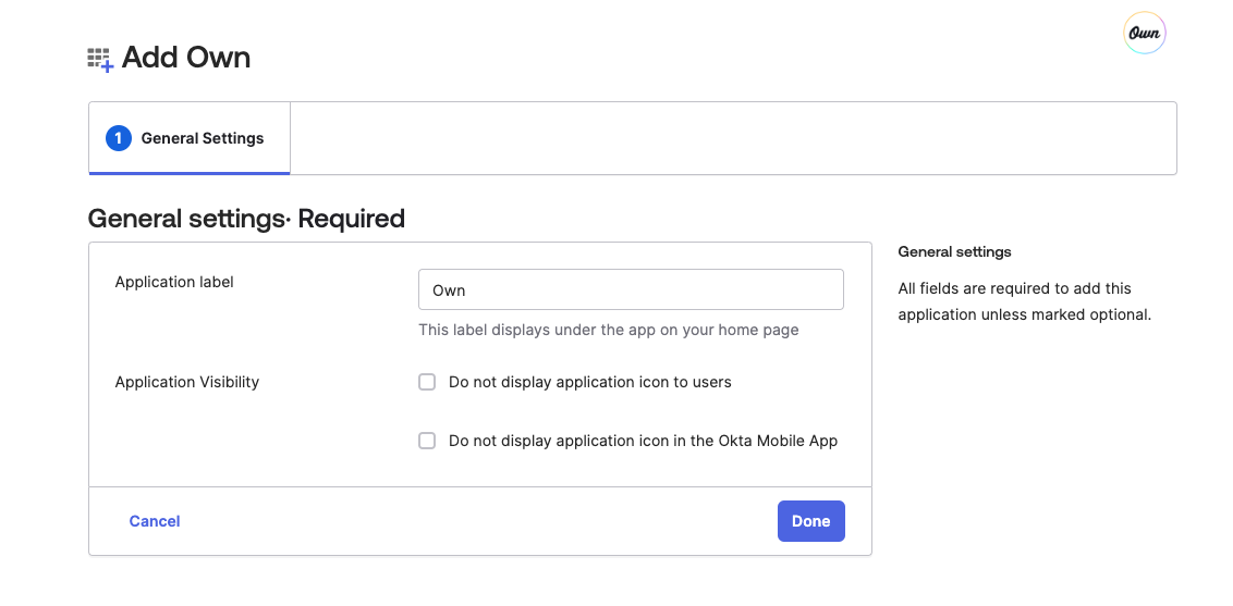 Creating an App Integration for SSO in Okta