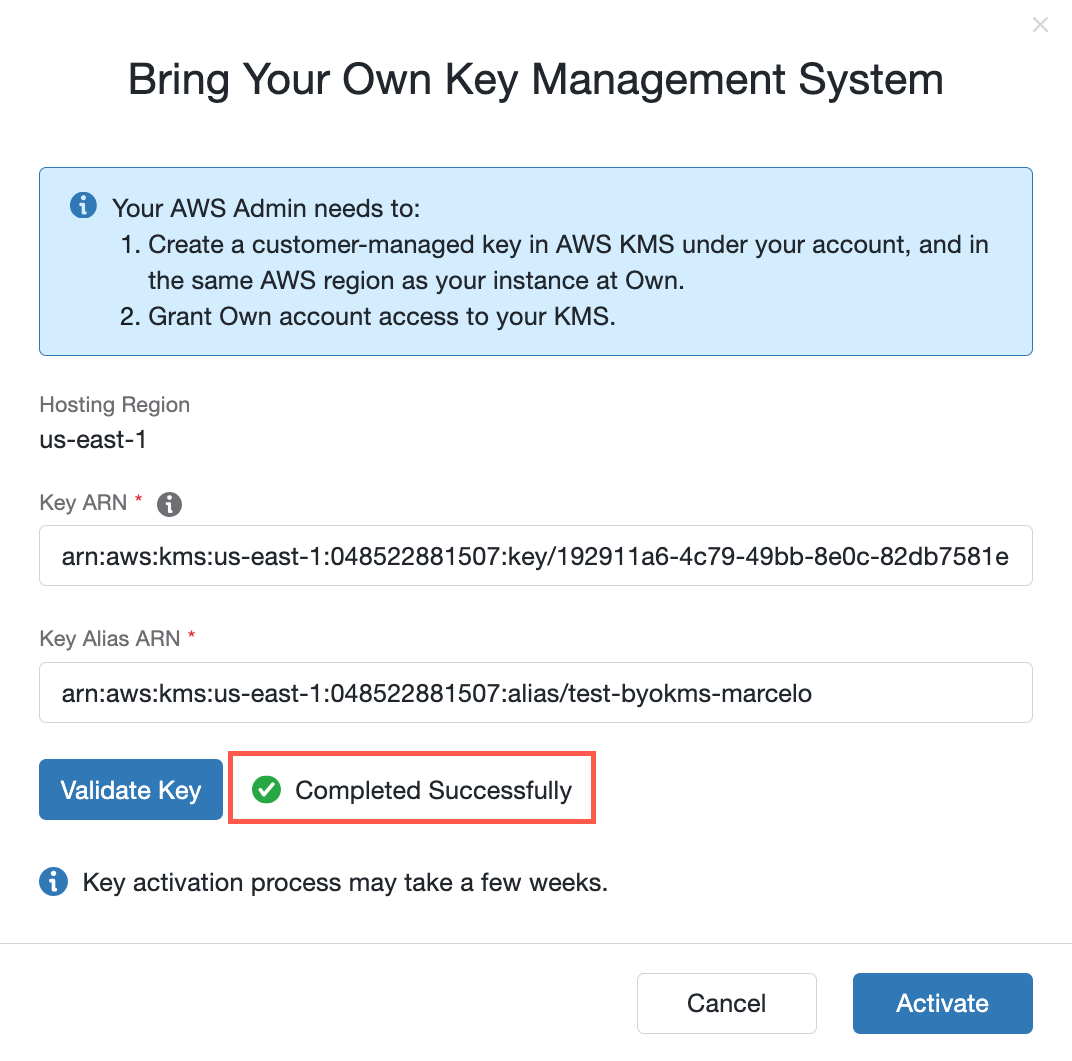 Bring Your Own Key Management Service for Recover