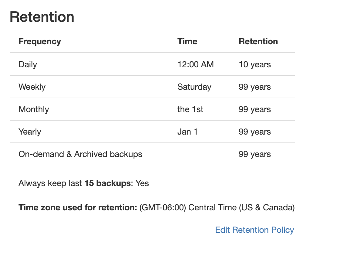 Managing Salesforce Backup Retention Policies