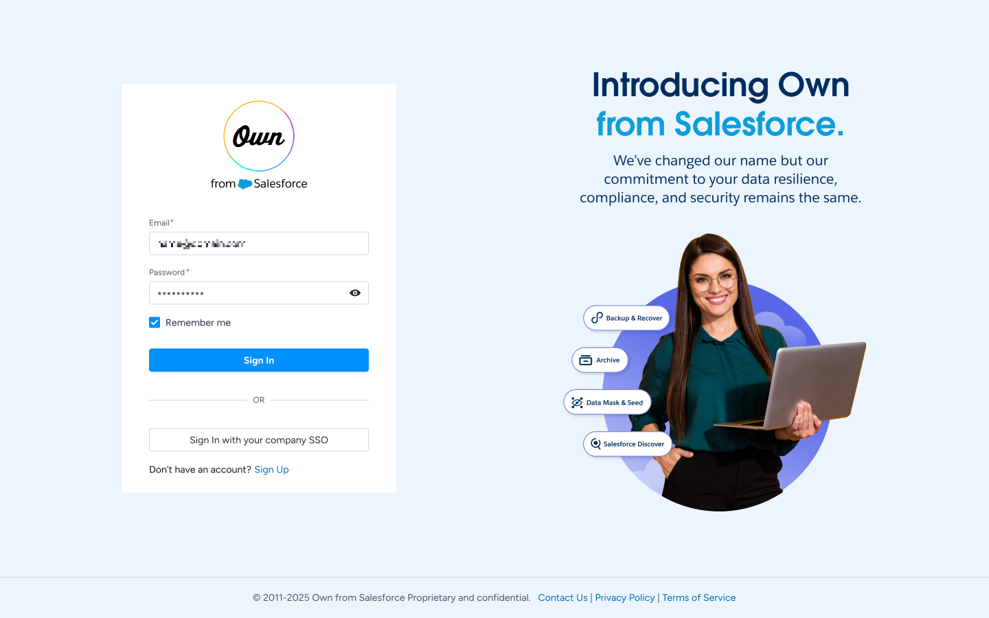 Signing Up and Signing In to Own Data Platform