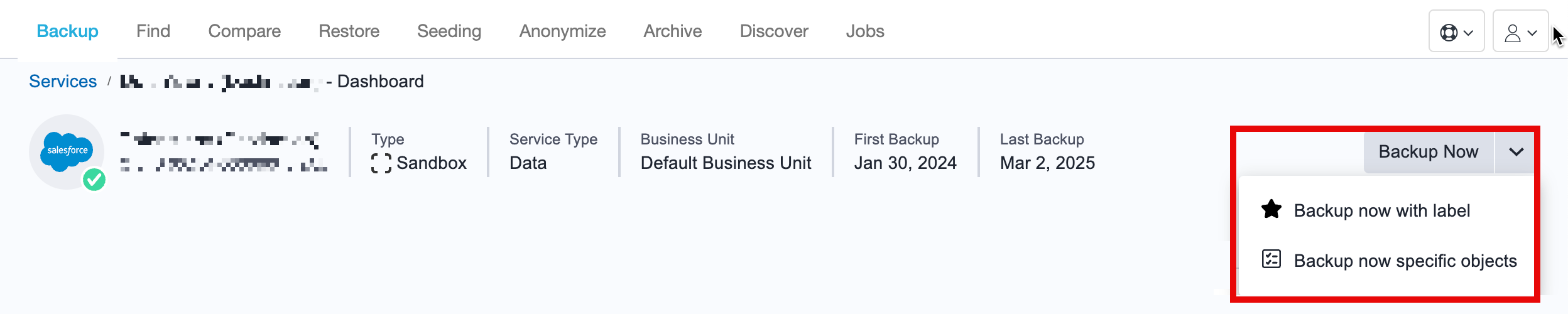 Backup Types for Salesforce
